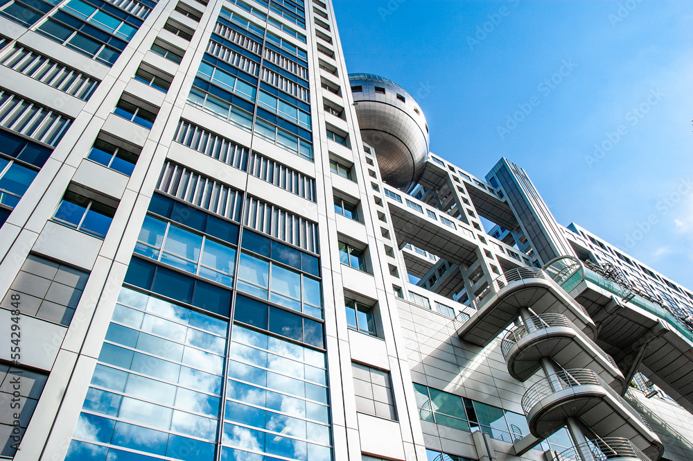 Fuji TV Building in Odaiba in TOKYO, JAPAN onAUGUST 9, 20. It is a ...