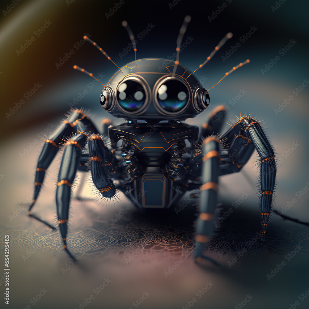 tiny spider like nano bot, ai generative illustration Stock ...