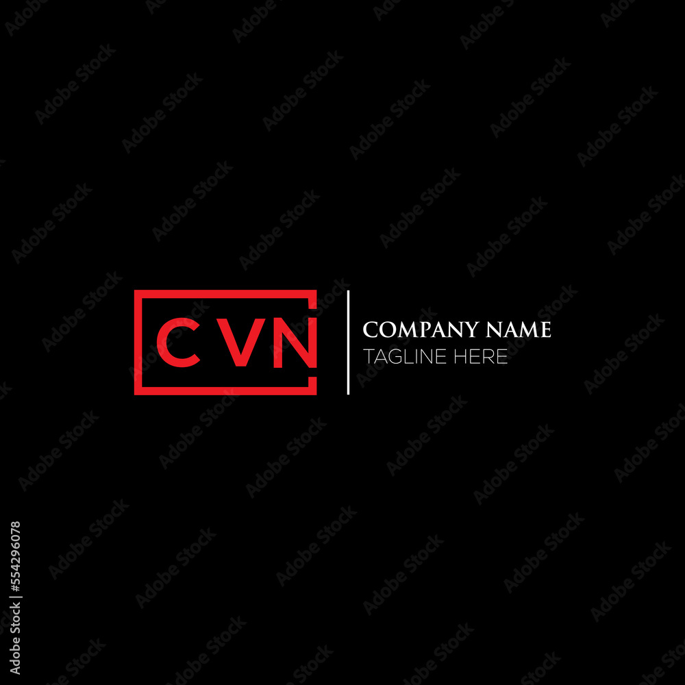 Vecteur Stock CVN letter logo design on black background. CVN creative ...