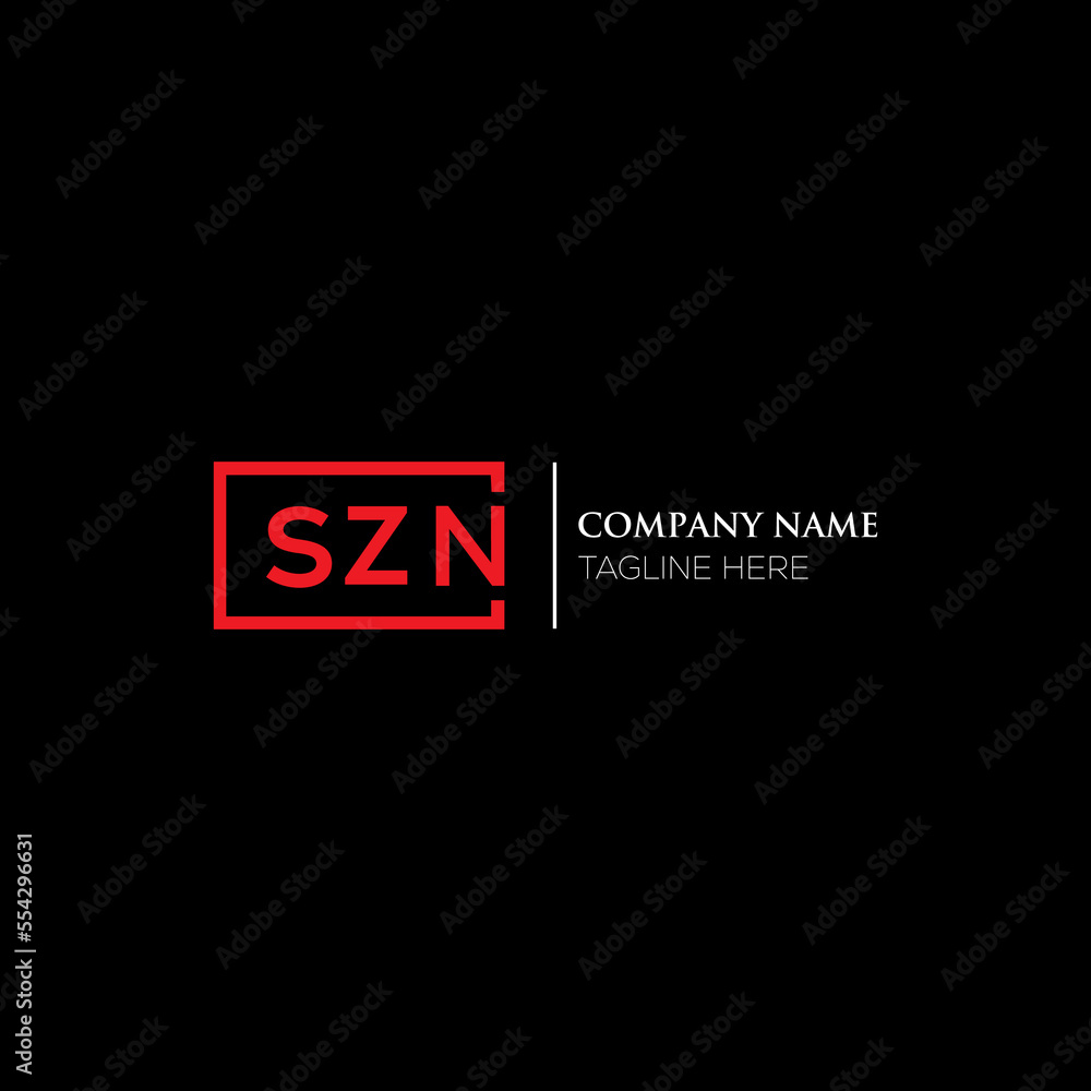 SZN letter logo design on black background. SZN creative initials ...
