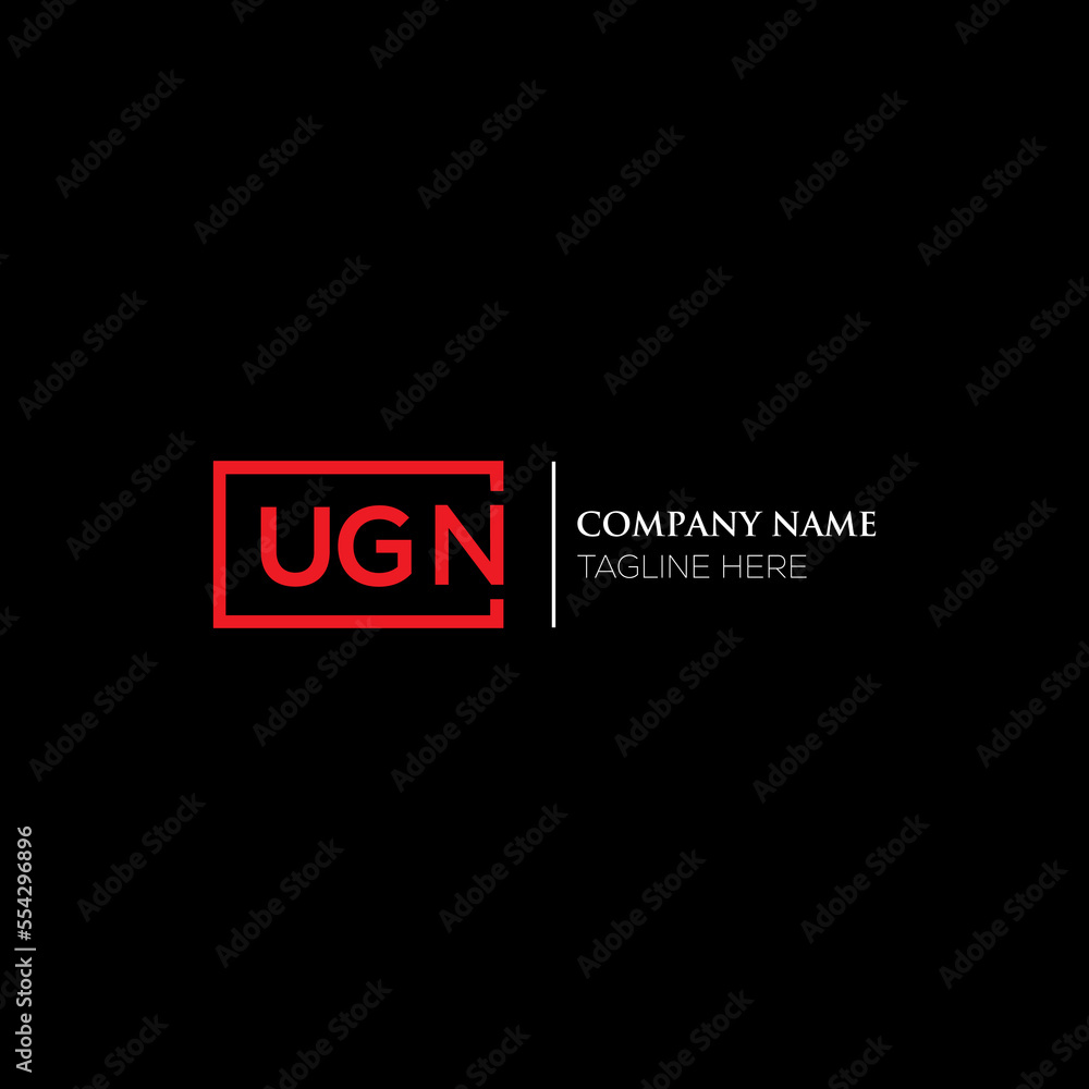 UGN letter logo design on black background. UGN creative initials ...