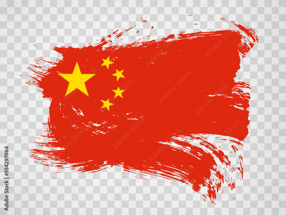 Flag of China from brush strokes. Waving Flag People's Republic of ...