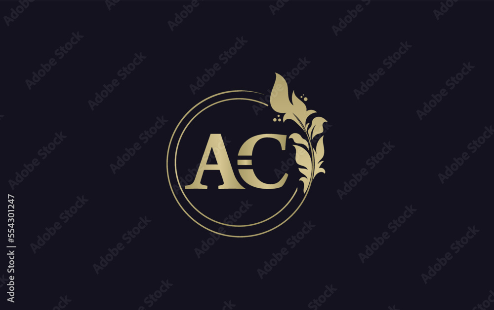 Golden leaf and circle logo design vector. Golden beauty logo and ...