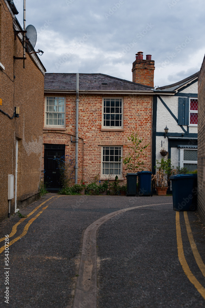 street in the city Bend of the traditional english street with two ...