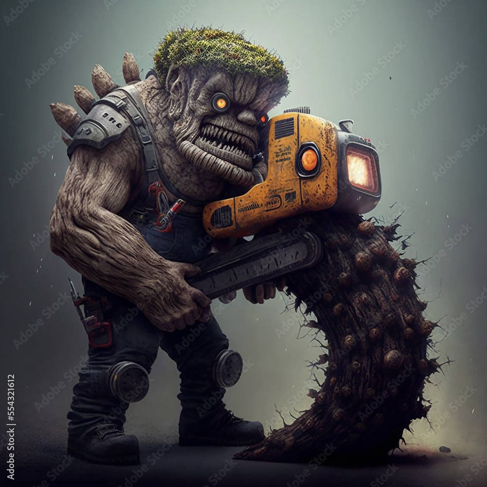 Ai generated chainsaw monster. Created using ai generative. Stock ...
