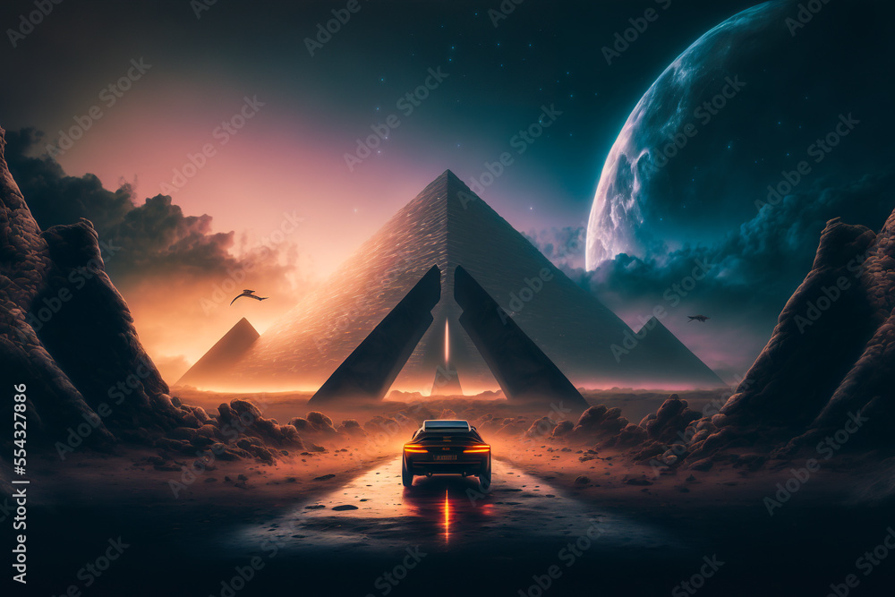 Futuristic Pyramid Car Scifi Dystopia - Fictitious Generated by ...