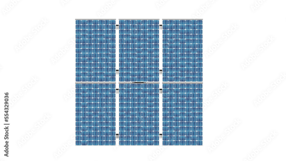 top down view of solar panels isolated on white 1.8 kilowatt with ...