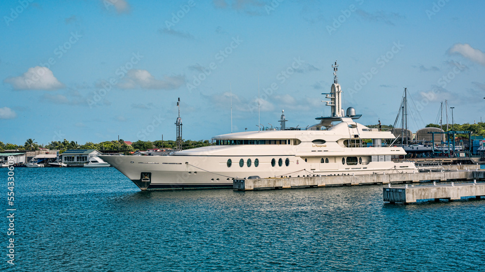 Super Yacht at Rodney Bay, Marina, Saint Lucia, island, Caribbean, port ...