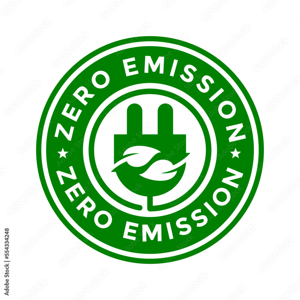 Zero emission vector badge template Stock Vector | Adobe Stock