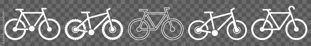 Bike Icon White Biking Bike Set | Bikes Icon Bicycle Vector ...