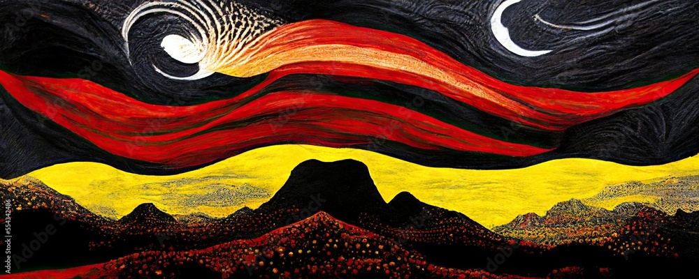 Australian Aboriginal dreamtime creation of Australia by a rainbow ...