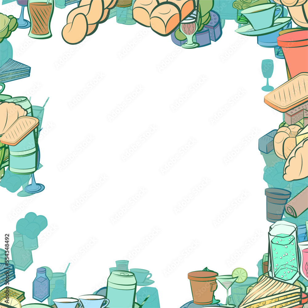 Background pattern abstract design texture. Bakery products and Drinks ...