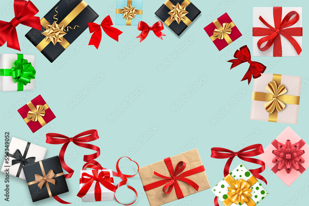 Card frame, Happy birthday card frame, card template with gift boxes ...