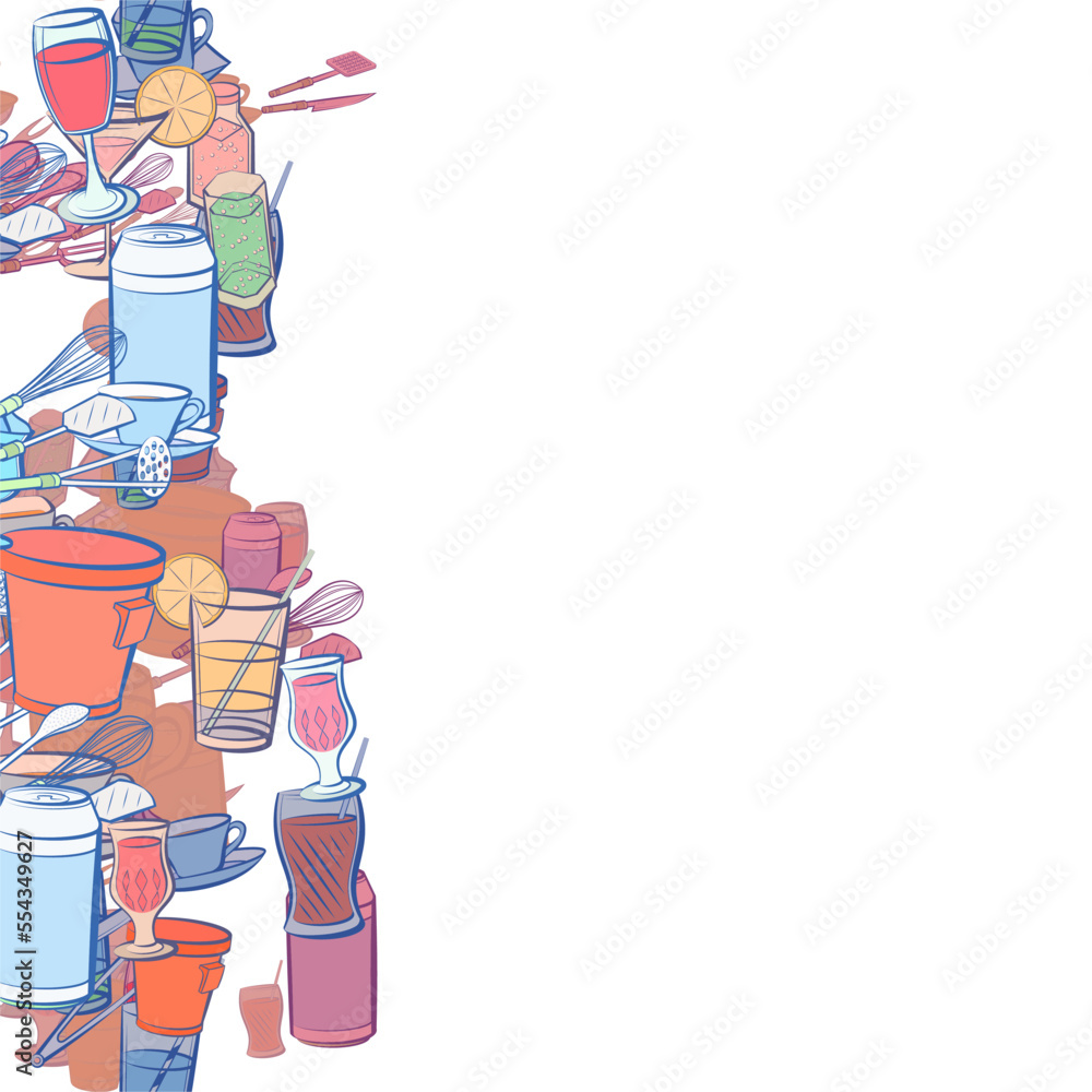 Background pattern abstract design texture. Cutlery and Drinks ...