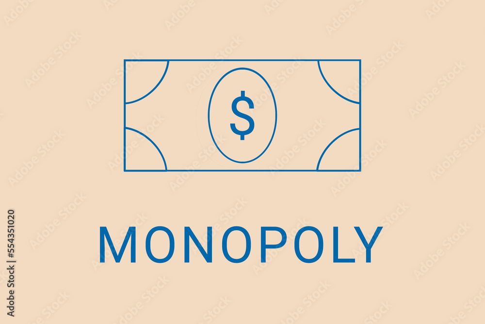 monopoly . Minimalist dollar image. Simple illustration on financial ...