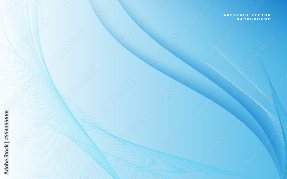 Elegant Smooth gradient background vector. Blue gradient wavy ...