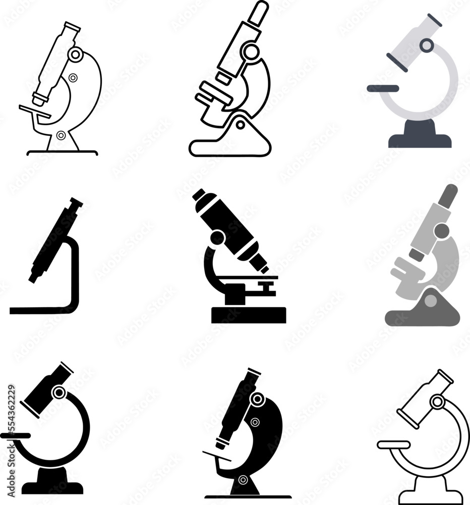 microscope icon set illustration on white background..eps Stock Vector ...