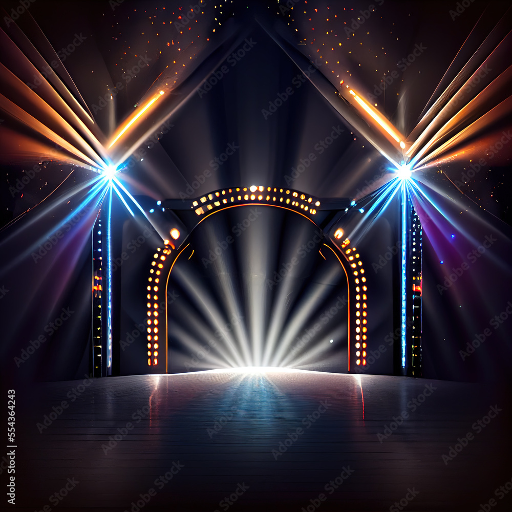 Generative AI :neon stage Stock Illustration | Adobe Stock