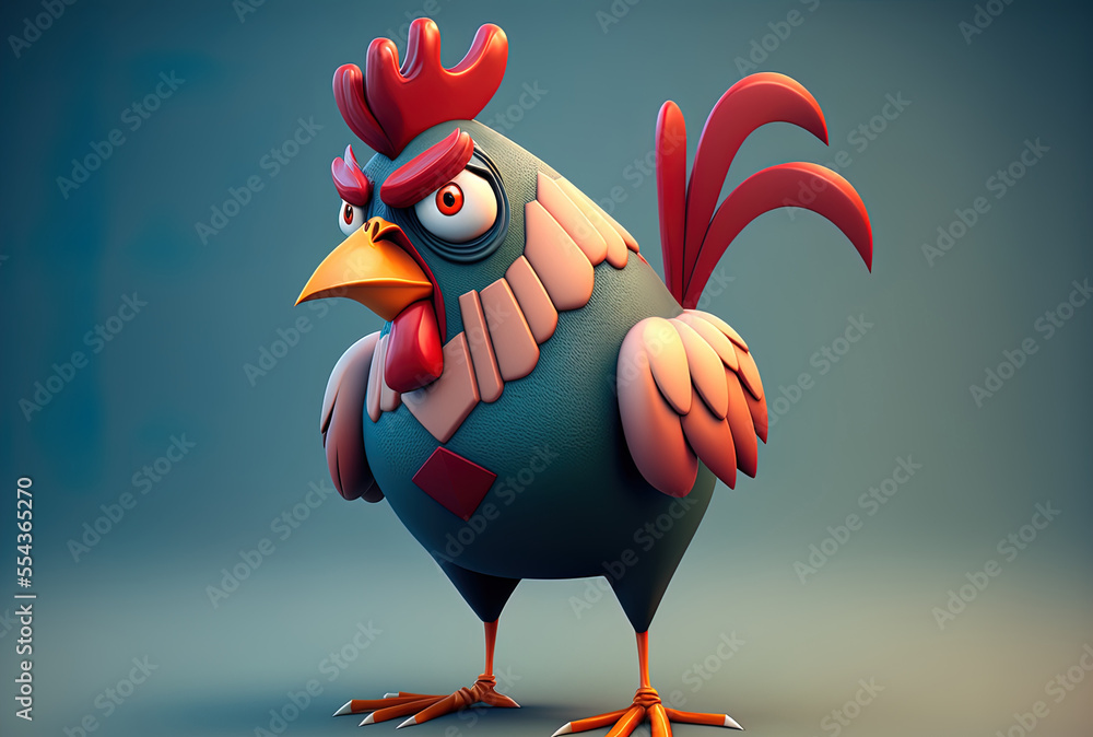 cartoon figure of a chicken. Generative AI Stock Illustration | Adobe Stock
