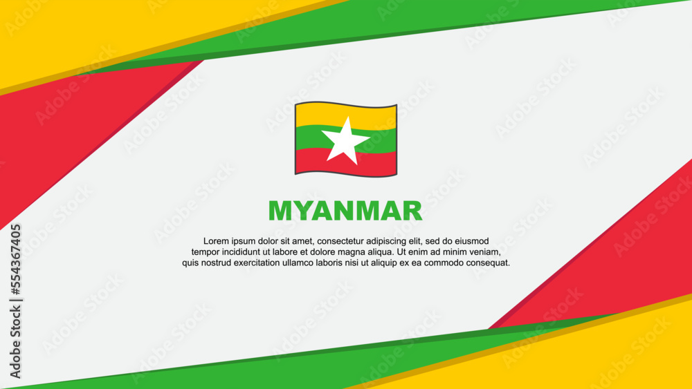 Myanmar Flag Abstract Background Design Template. Myanmar Independence ...