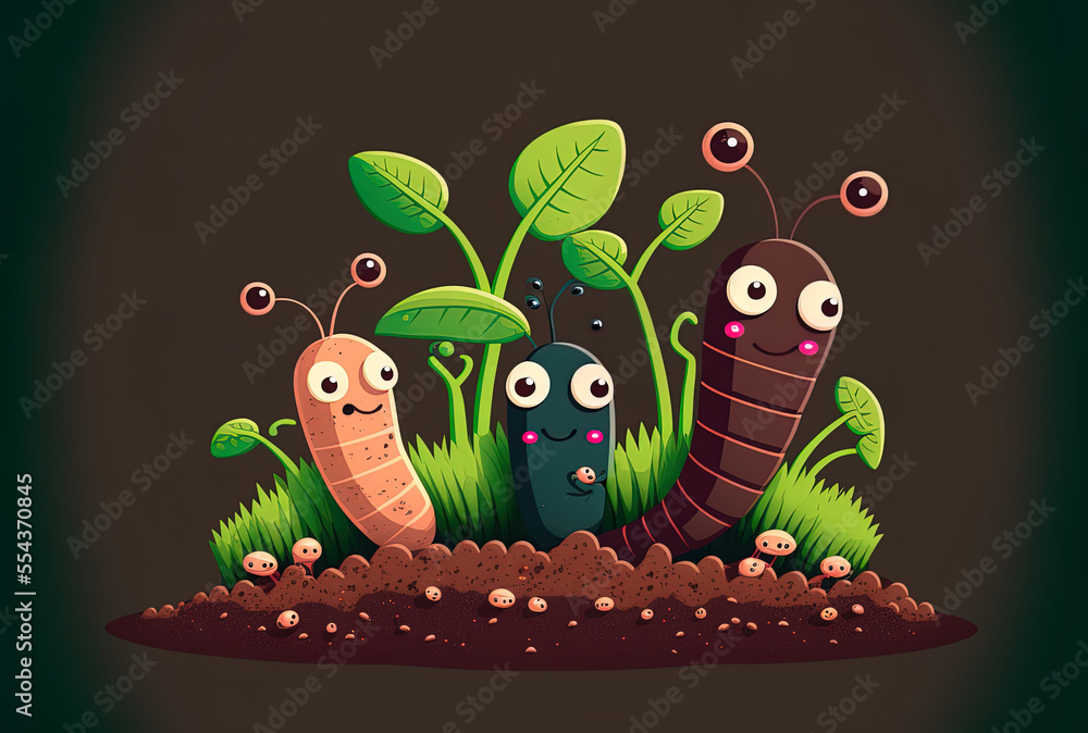 plants that thrive on earthworms. adorable worms at work in the ground ...