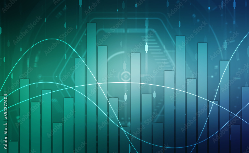 Business Growth graph on technology background, Futuristic raise arrow ...