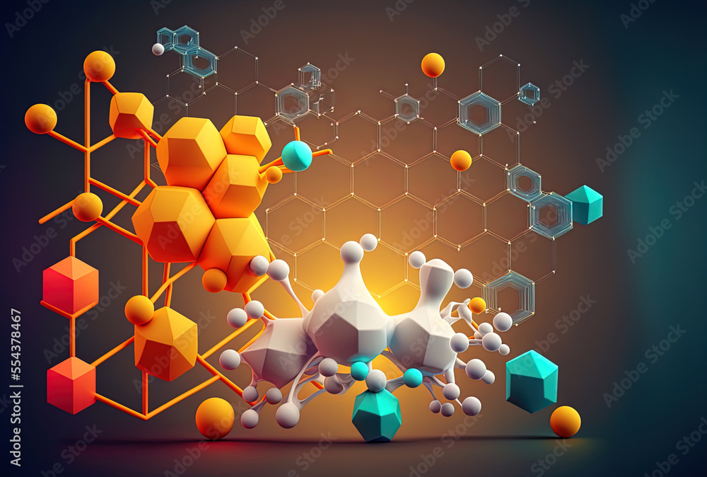 Medical background with low poly wireframe and science background with ...