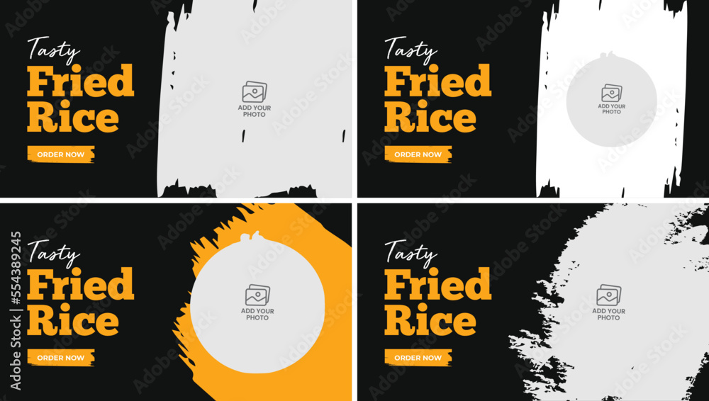 Fried rice video thumbnail template tasty food menu video cover design ...