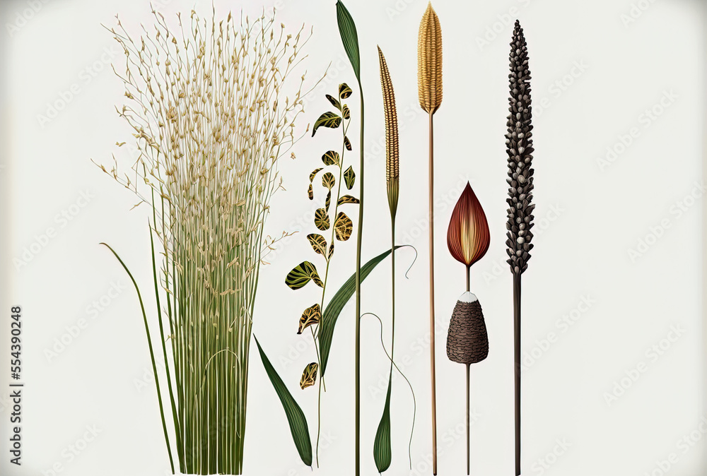 Elephant grass, Bulrush, Cattail, Cat tail, Flag, and Narrow leaved ...