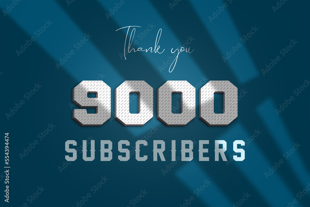 9000 subscribers celebration greeting banner with 3D Paper Design Stock ...