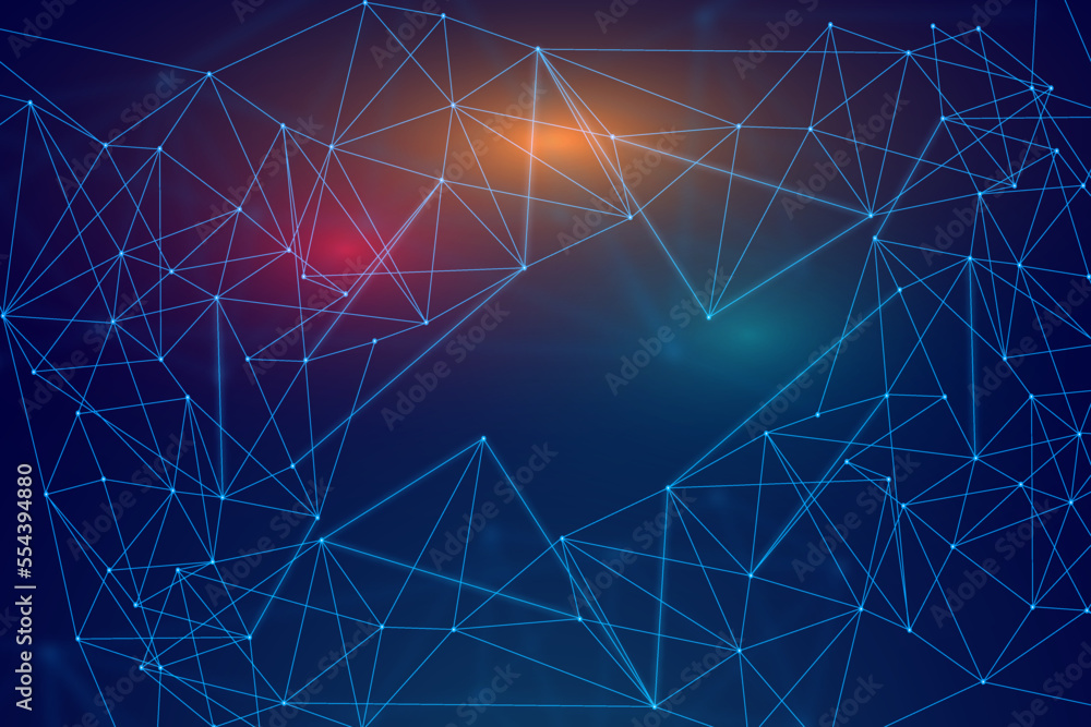 Vector wire line future digital network technology background Stock ...