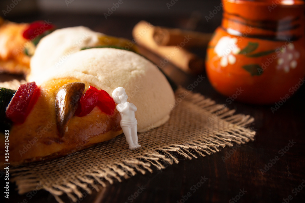 Traditional Kings day cake also called Rosca de Reyes, roscon, Epiphany ...