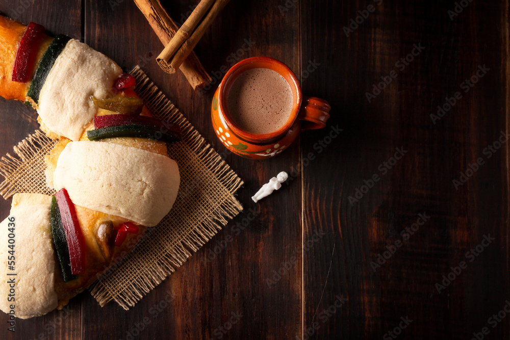 Traditional Kings day cake also called Rosca de Reyes, roscon, Epiphany ...