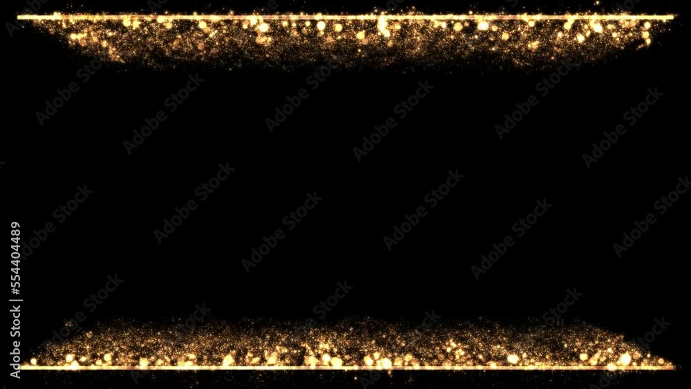 particles loop two lines Transparent Video. Gold two lines, glittering ...