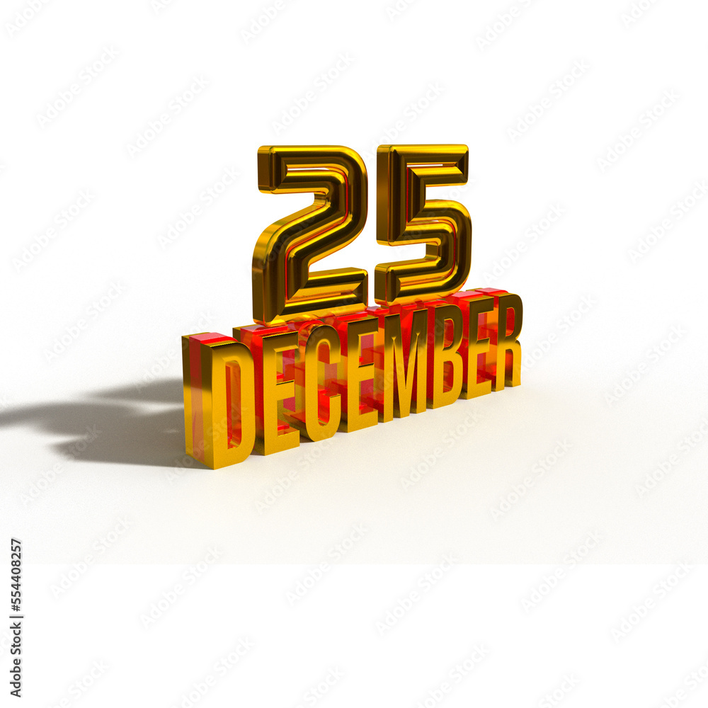 25 DECEMBER 3D RENDER HIGH RESOLUTION Stock Illustration | Adobe Stock