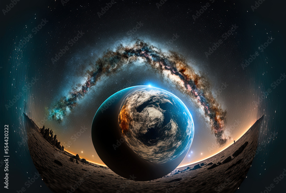 360 projection that is equirectangular. Nebulae and stars in the ...