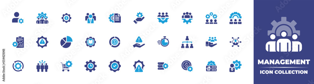 Vetor de Management icon collection. Duotone color. Vector illustration ...
