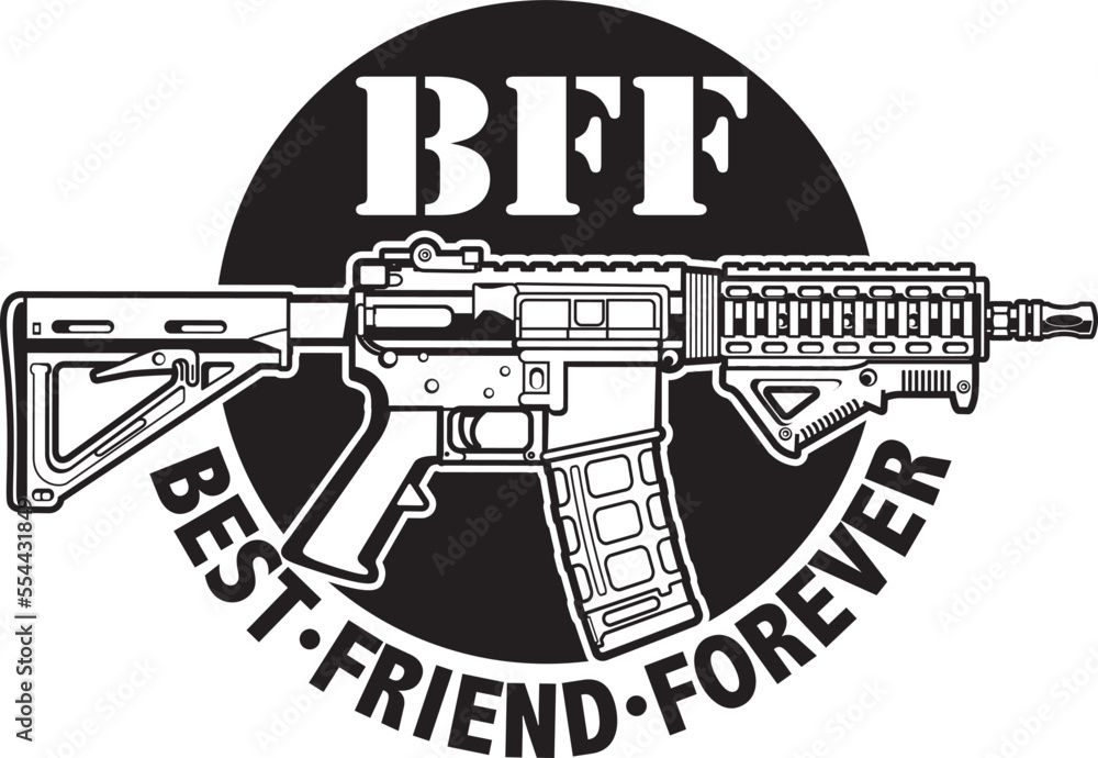 Vector illustration of AR-15 assault rifle Stock Vector | Adobe Stock