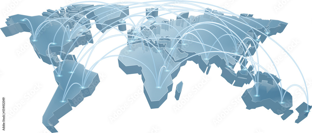 World Map Background Globe Global Trade Concept Stock Illustration ...