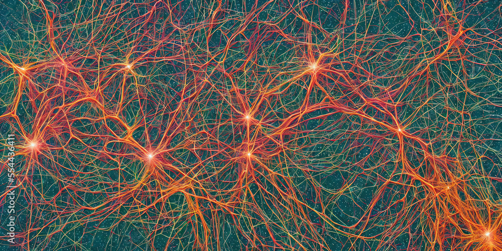 Human nervous system, neural network, neuron cells concept. Generative ...