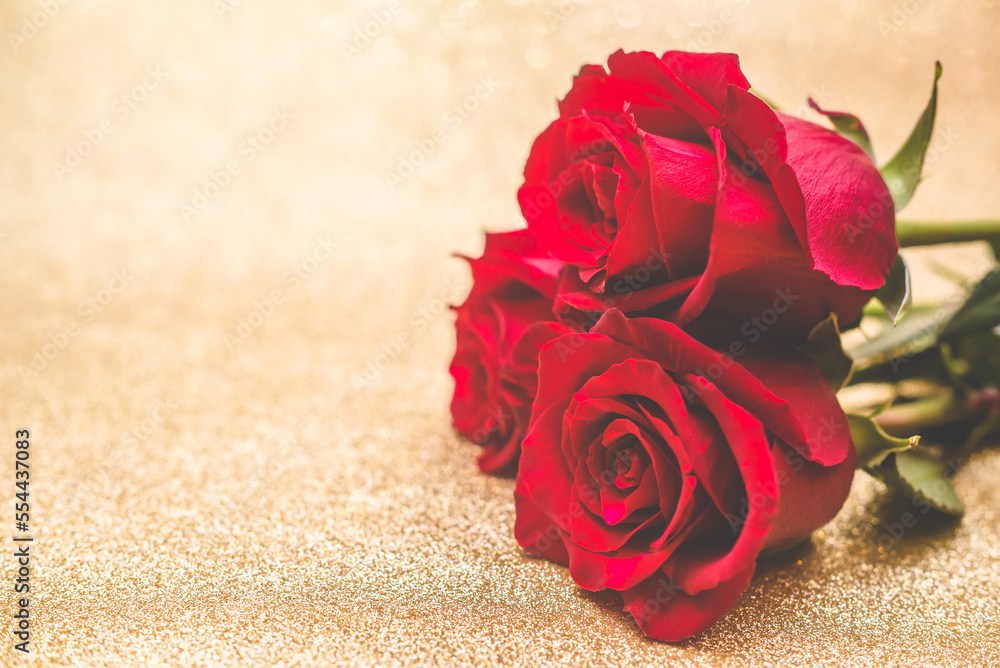 Red rose on a shiny gold background Stock Photo | Adobe Stock