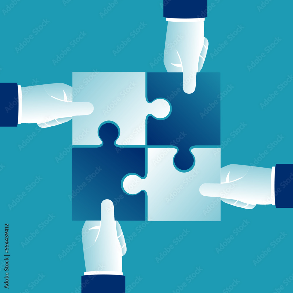 Hands holding puzzle. Pieces together. Teamwork concept. Business ...