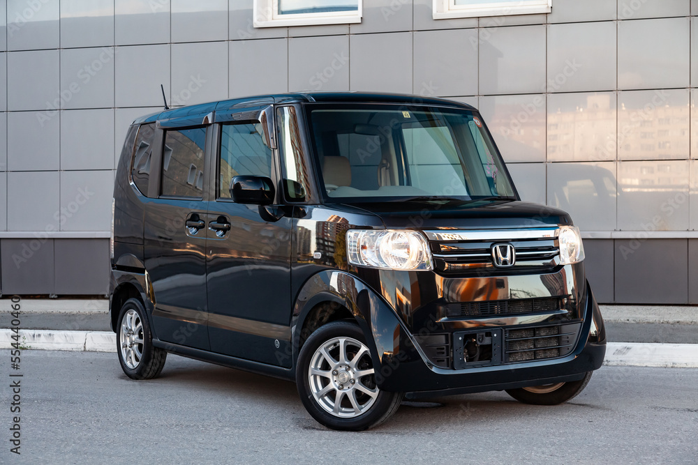 Honda N-Box kei car exterior view in the urban style backgound jo the ...