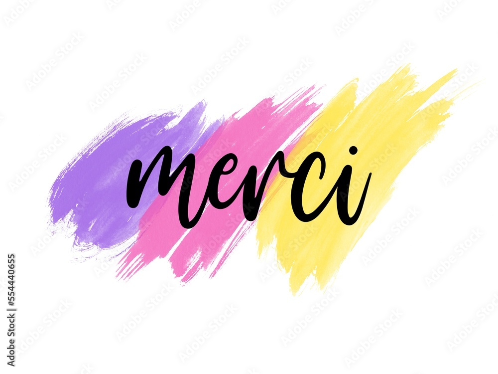 Merci Card. Hand Written Lettering for Title, Heading, Photo Overlay ...