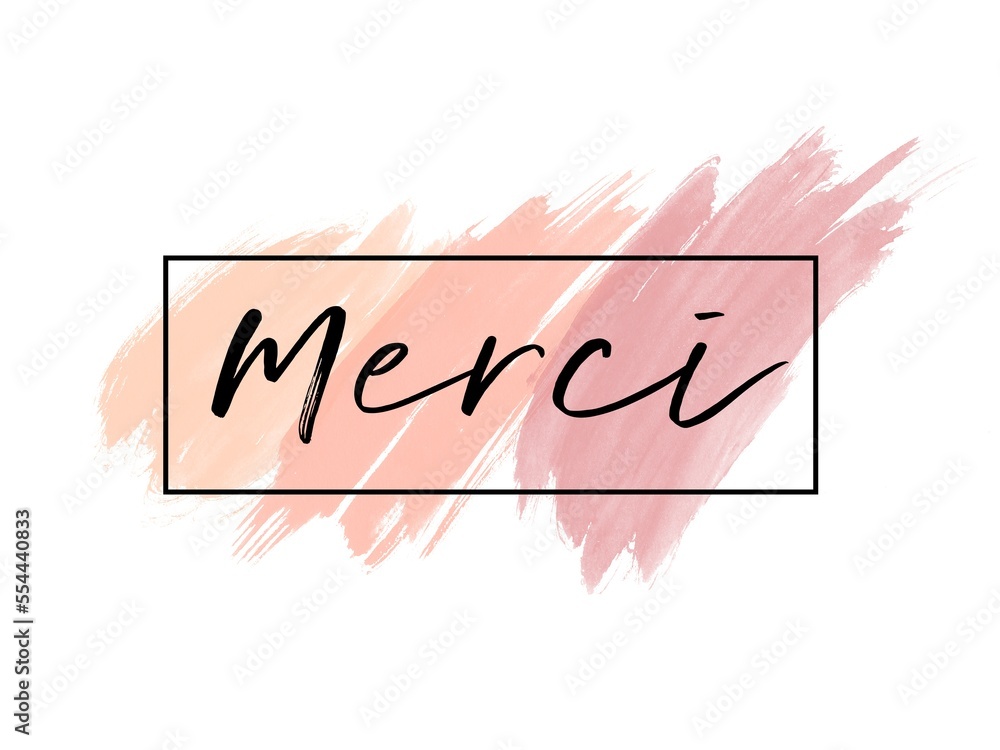 Merci Card. Hand Written Lettering for Title, Heading, Photo Overlay ...