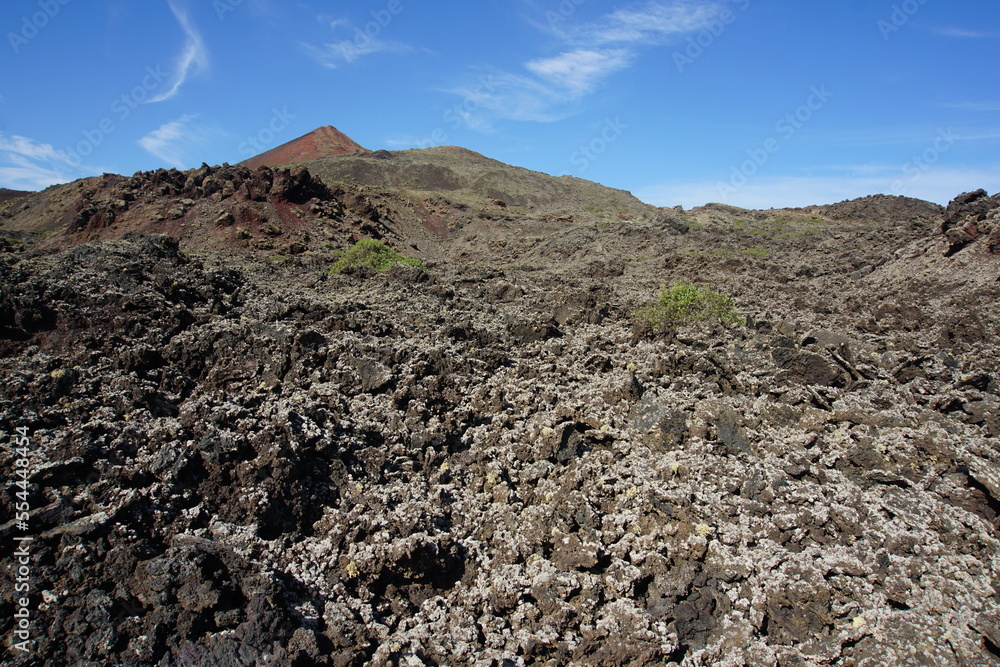 Different shapes of volcanic lava which solidified on Lanzarote Island ...