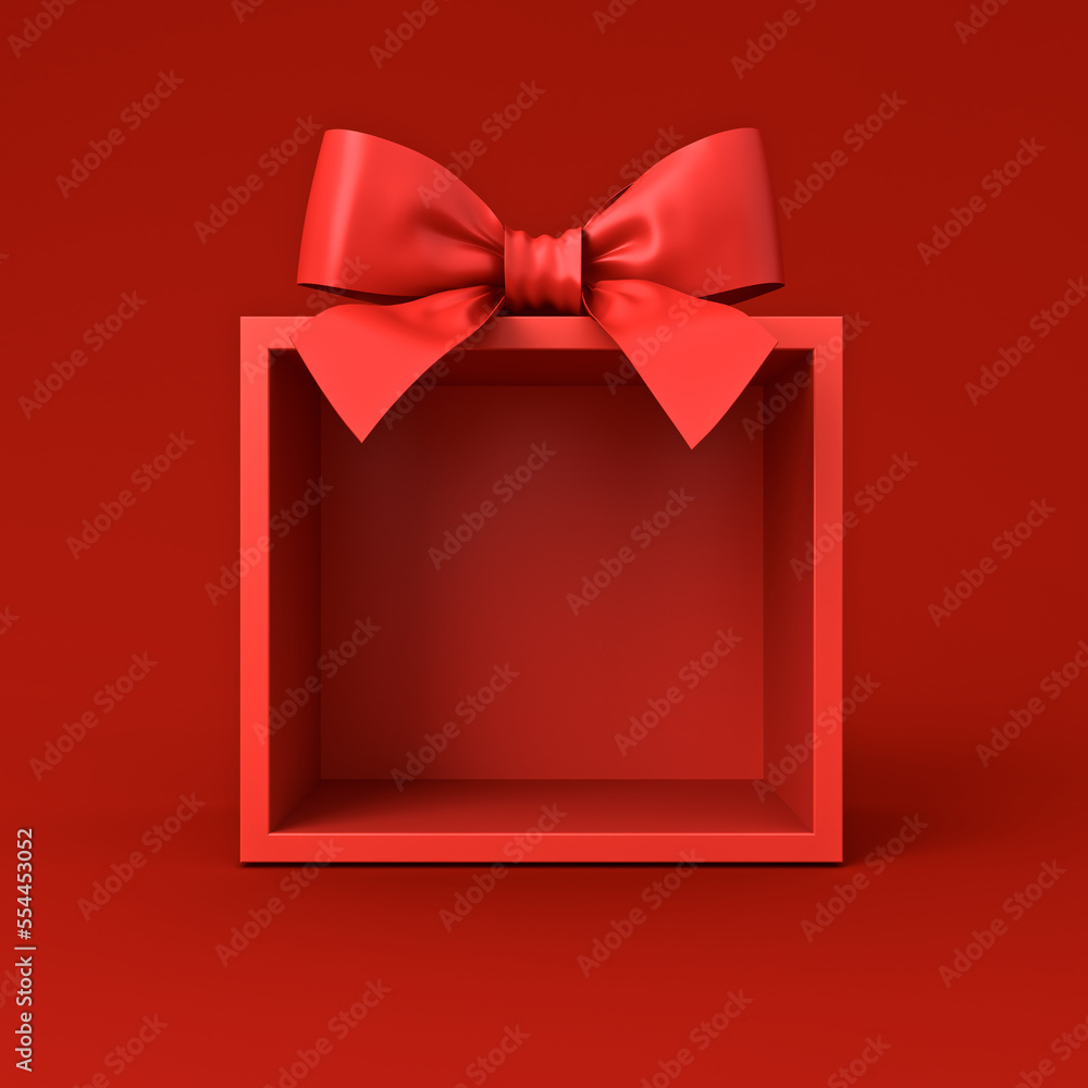 All red gift box concepts blank opening gift box product display ...