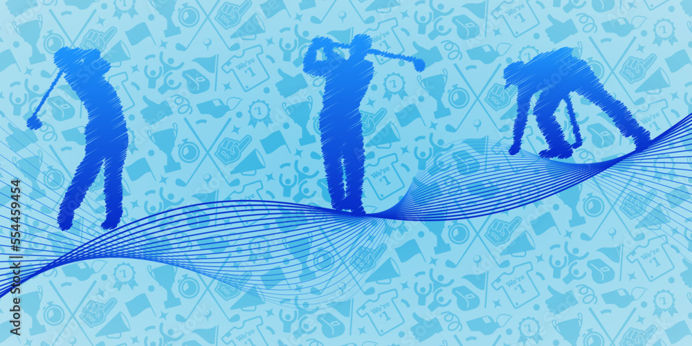 Golf abstract lines with wave design. Creative sport concept. Art ...