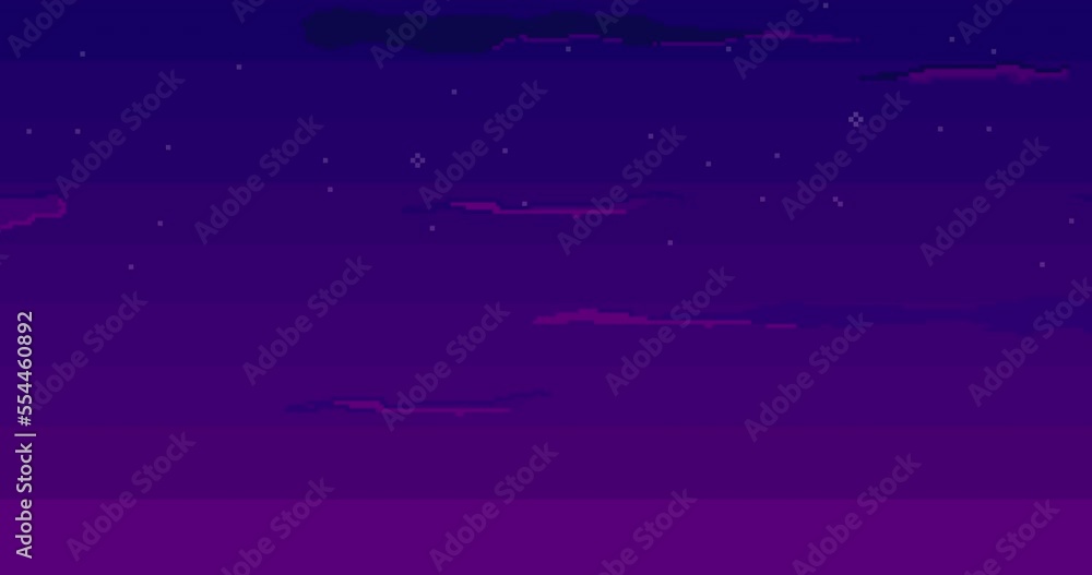Pixel sky, pixel background with cloud. Pixel art for game, 8 bit ...