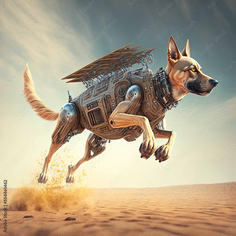 Jumping robot dog, Futuristic knight, mechanical robot warrior, future ...